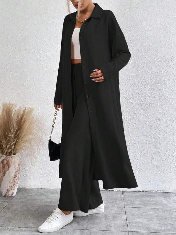 AIMIE™ - Cozy Long Sleeve Top & Wide Leg Trousers Set – Chelsea Boutique
